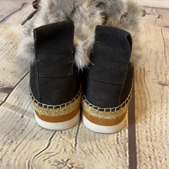 See By Chloe | Shoes | See By Chloe Suede Fur Espadrilles Lace Up ...